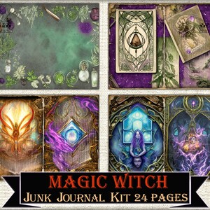 Magic Witch Junk Journal Kit,esoteric Pages,grimoire Digital Collage ...