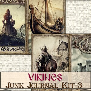 Vintage Vikings Junk Journal Watercolor Kit-3 Printableviking - Etsy