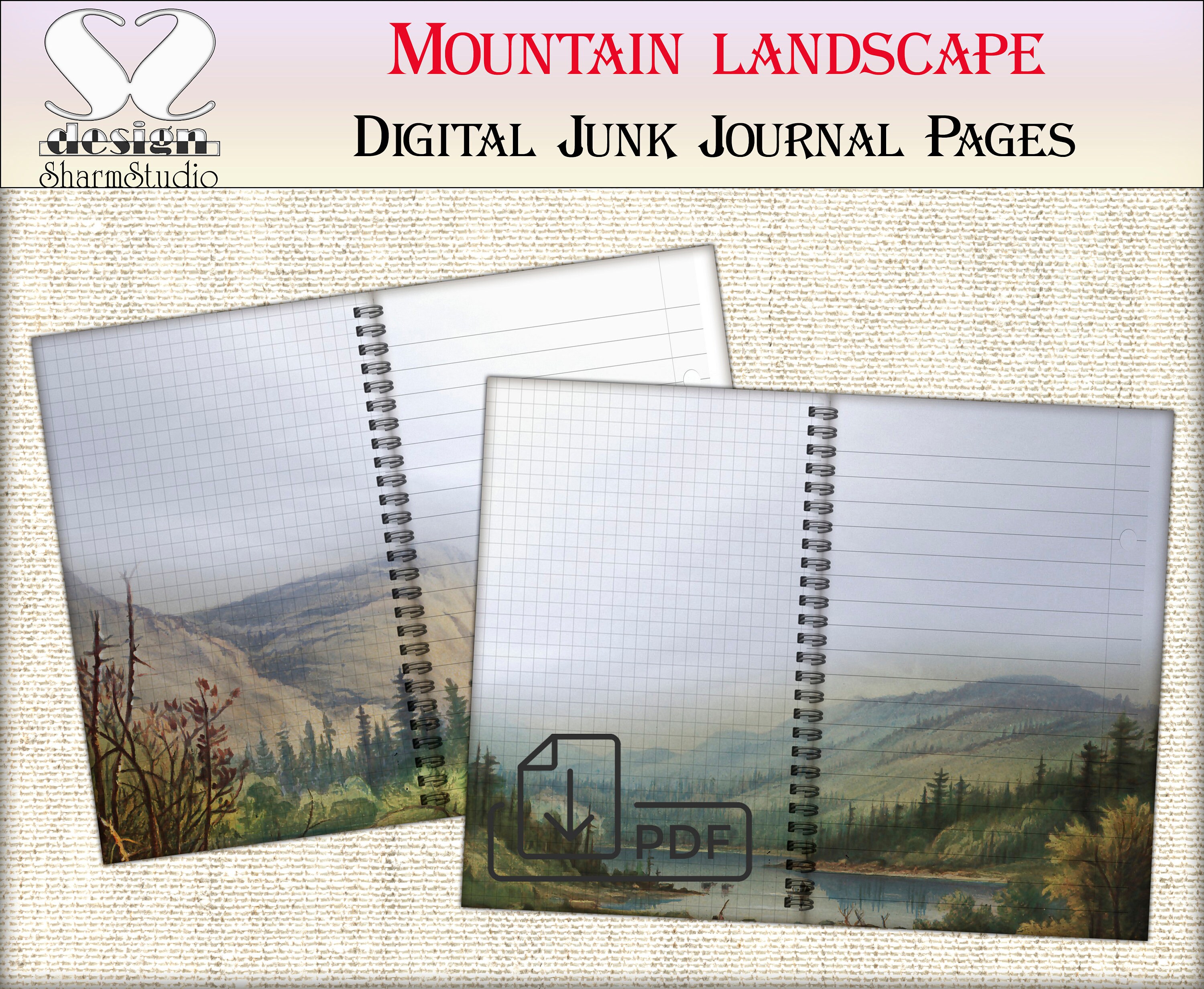 Mountain Landscape Prints Junk Journal Pagespicture - Etsy