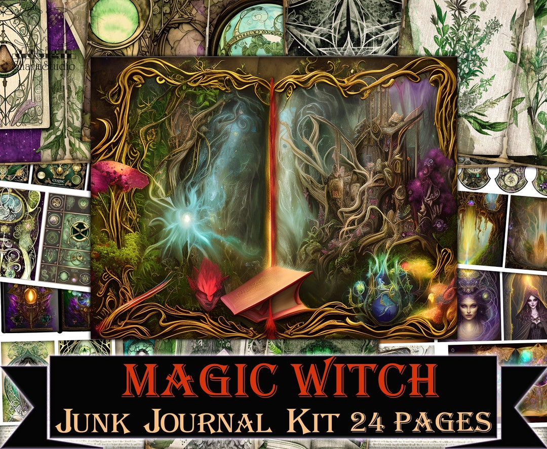 Magic Witch Junk Journal Kit,esoteric Pages,grimoire Digital Collage ...