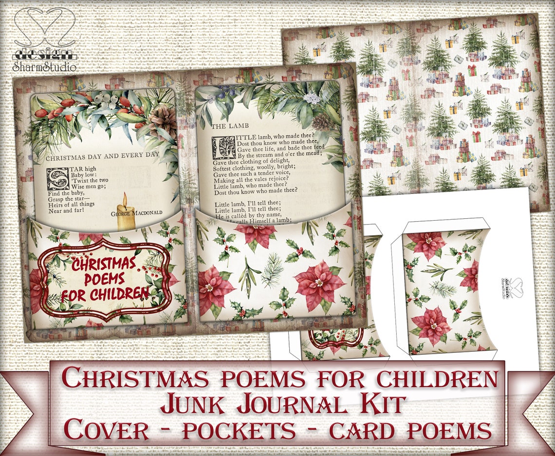 Vintage Christmas Poems Junk Journal Kitprintable Collage - Etsy