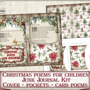 Vintage Christmas Poems Junk Journal Kit,printable Collage Pages ...