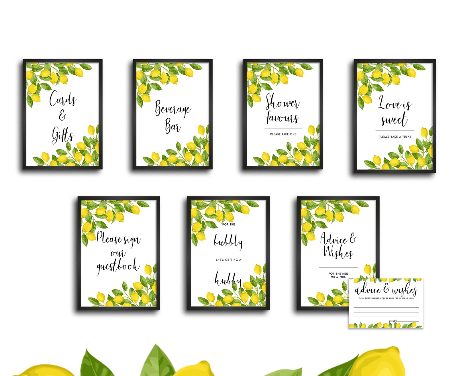 Lemon Printable Bridal Shower Sign, Bridal Shower, Instant Download ...