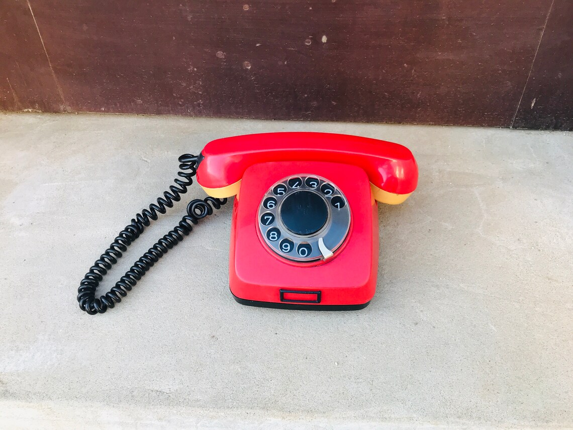 Vintage Home Phone Vintage Telephone Old Red Phone Retro - Etsy