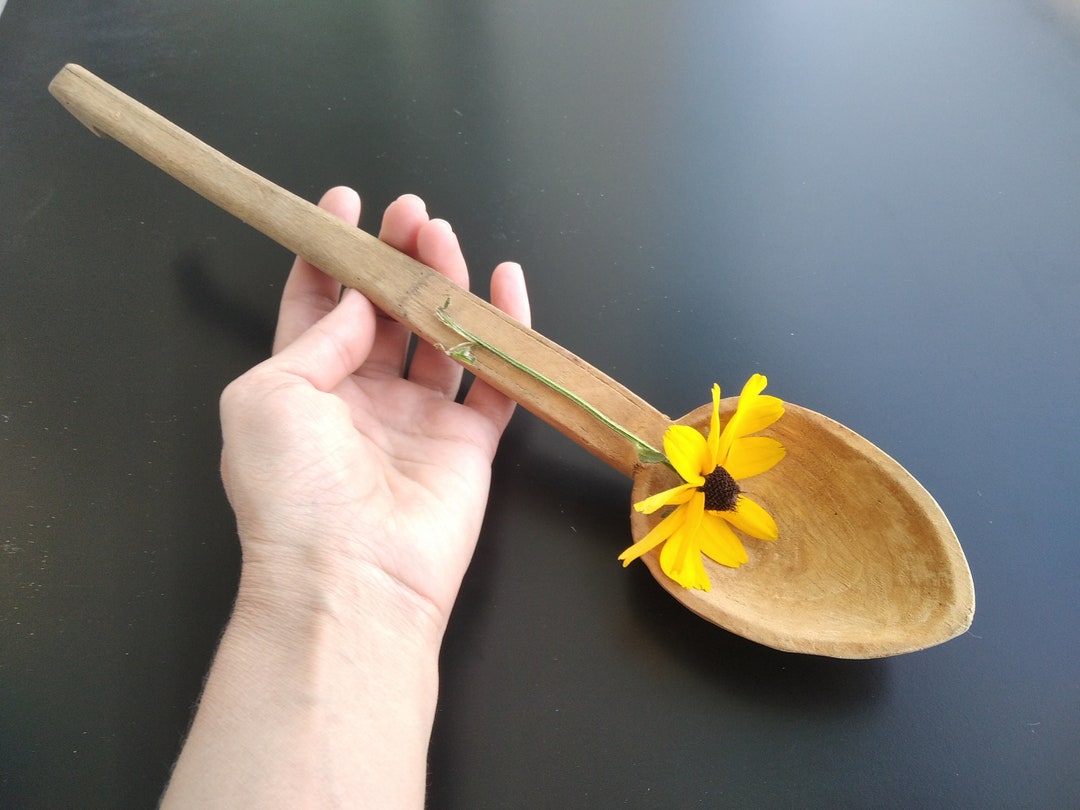 Large Wooden Spoon, Antique Wooden Spoon, Retro Spoon, Handmade Wooden ...