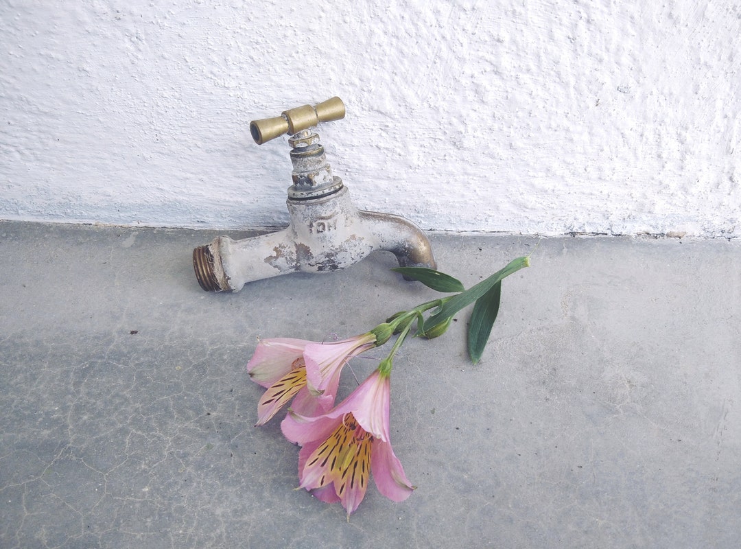 Vintage Water Tap Old Brass Tap Water Tap With Green Patina - Etsy