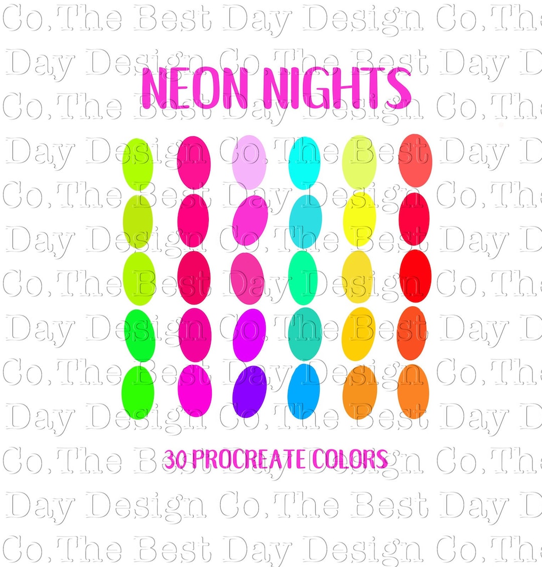 Neon Nights Procreate Color Palette / Instant Download - Etsy