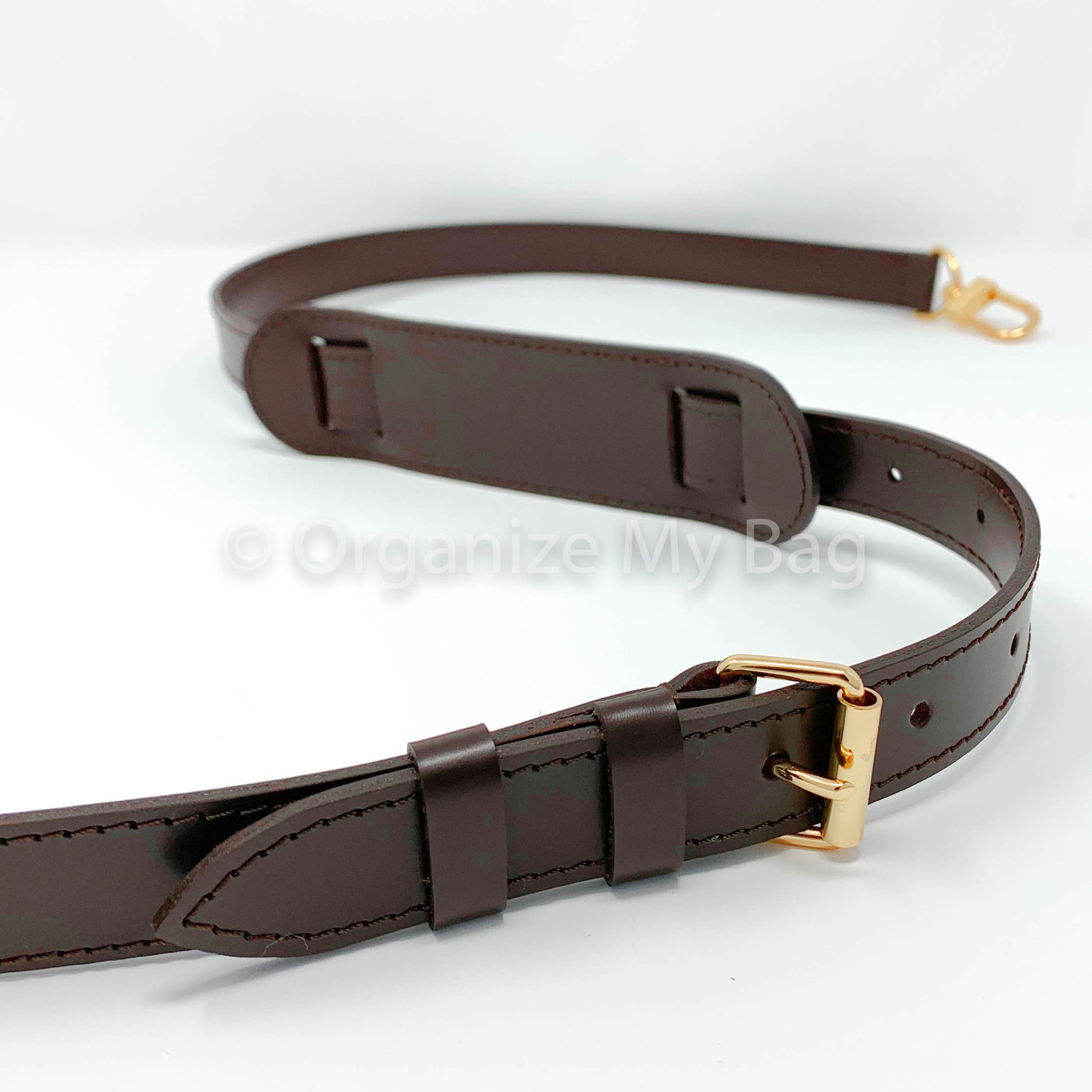 Dark Brown Leather Adjustable Strap 25mm Hot Stamp - Etsy