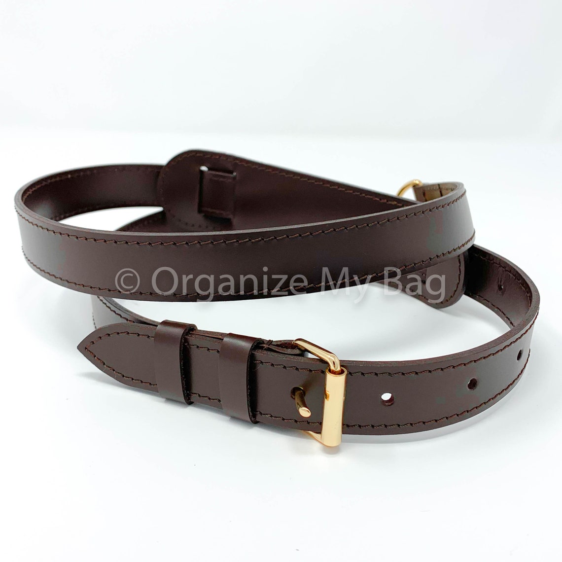 Dark Brown Leather Adjustable Strap 25mm Hot Stamp - Etsy