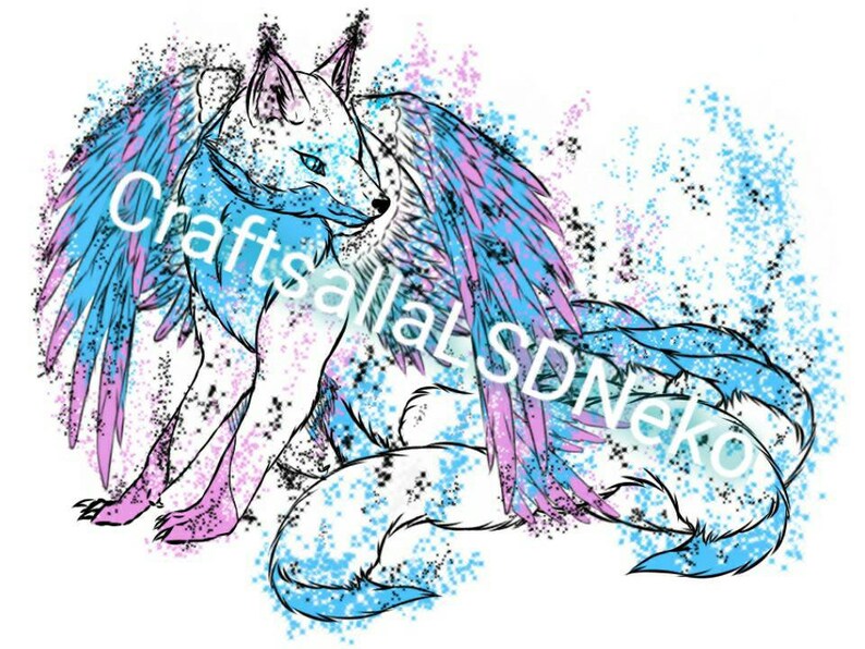 Coloring Page Magic Phoenix Ice Fox - Etsy