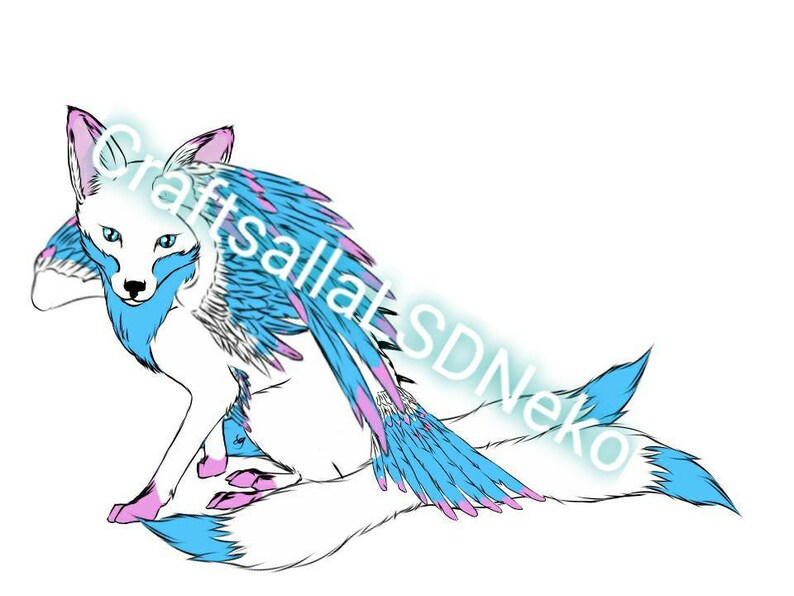 Coloring Page Magic Phoenix Ice Fox - Etsy