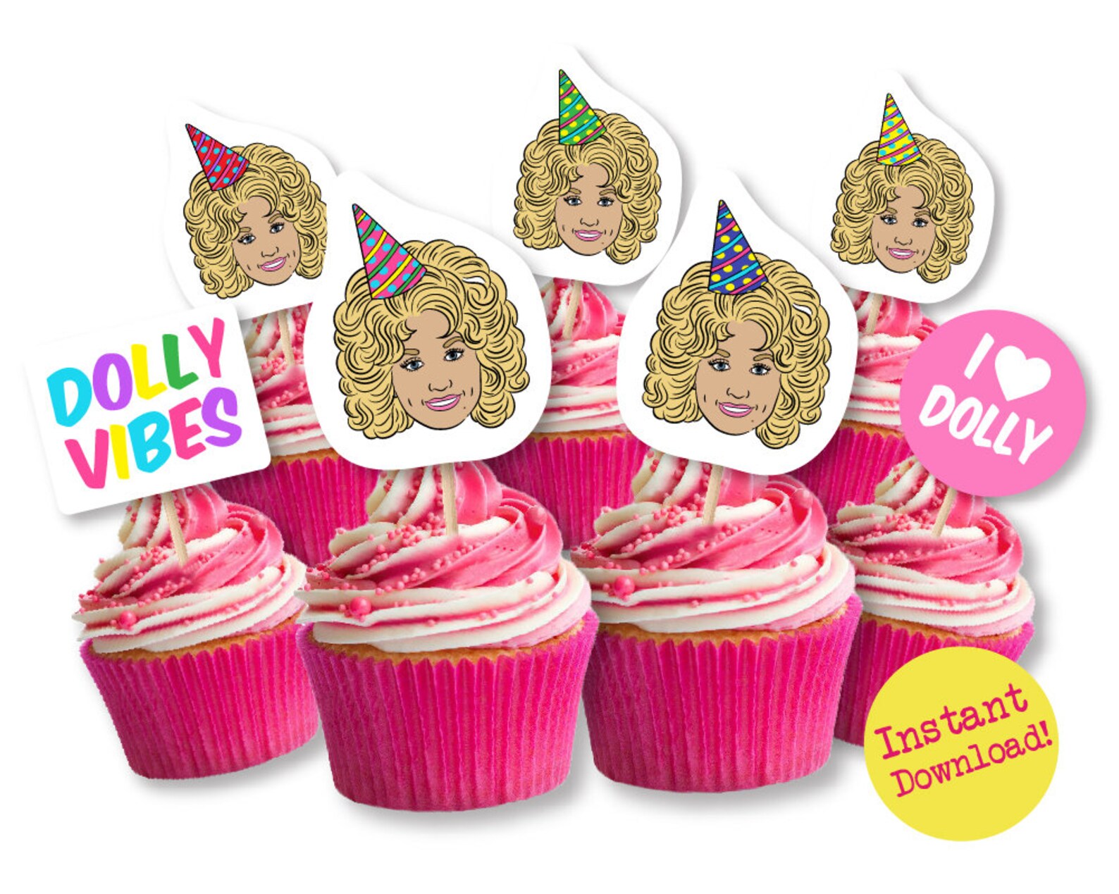 Dolly Parton Cupcake Toppers Printable Cupcake Toppers | Etsy