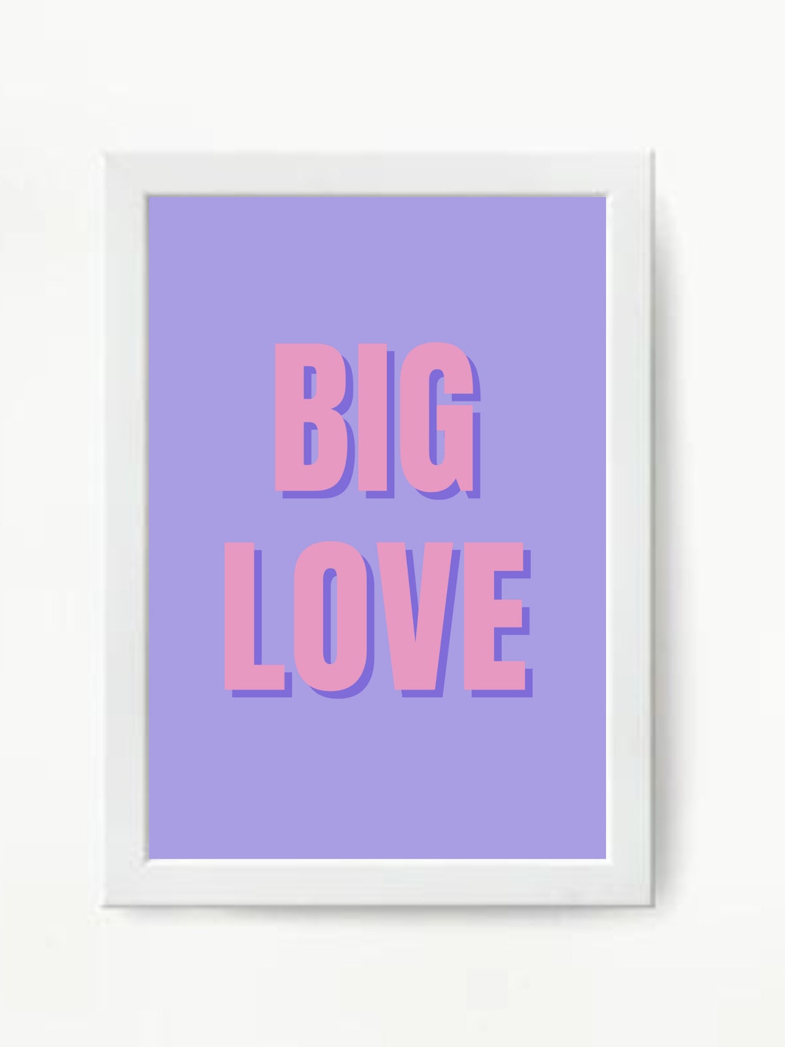 Big Love Print, Instant Download, Wall Art, "love", Purple, Pink ...