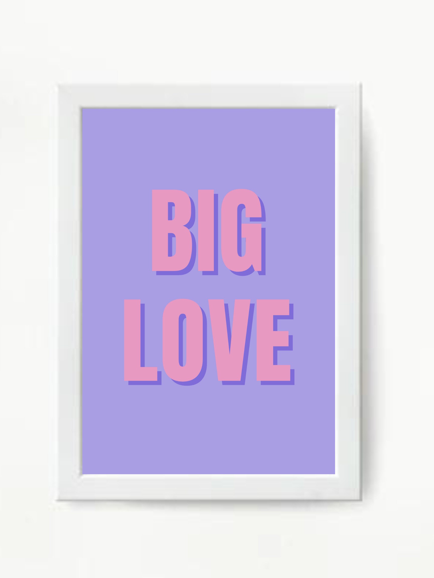 Big Love Print, Instant Download, Wall Art, "love", Purple, Pink ...