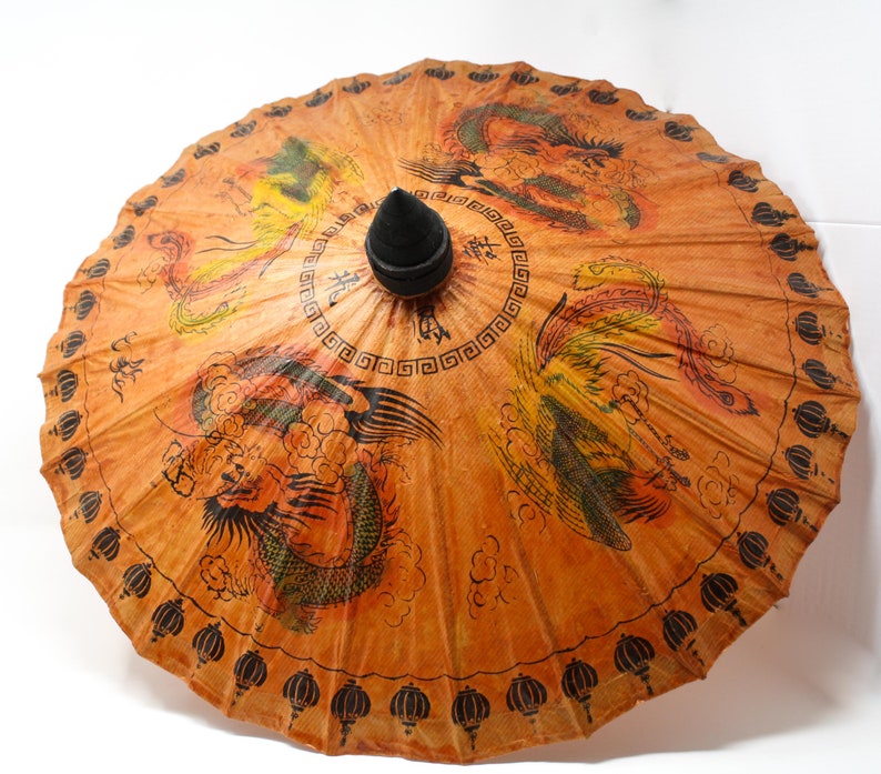 Hand-painted Parasol Bamboo Umbrella Vintage Japanese Bamboo - Etsy