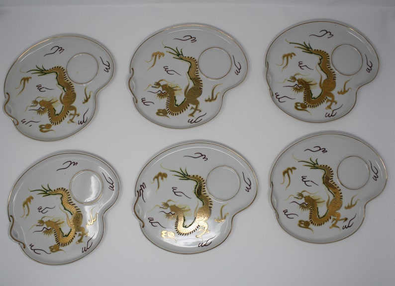 Gem China Dragon Sansei Gilt Gold Tea Set - Etsy