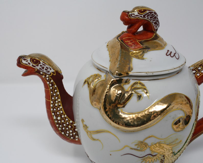 Gem China Dragon Sansei Gilt Gold Tea Set - Etsy