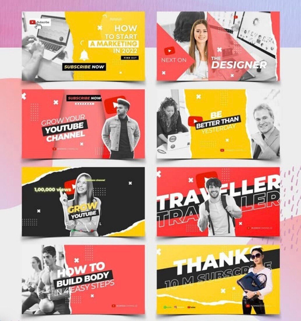 Canva Youtube Thumbnail Templates - Etsy