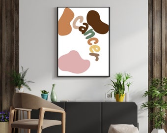Minimalist Wall Art Cancer Printable Art Cancer Symbol and - Etsy