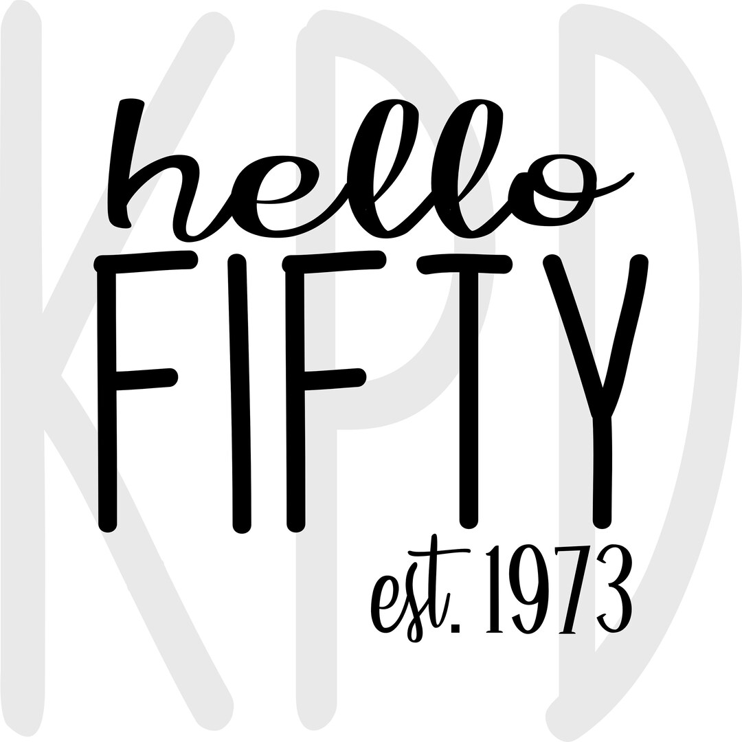 Hello Fifty Est. 1973 Digital Image PNG/JPG - Etsy