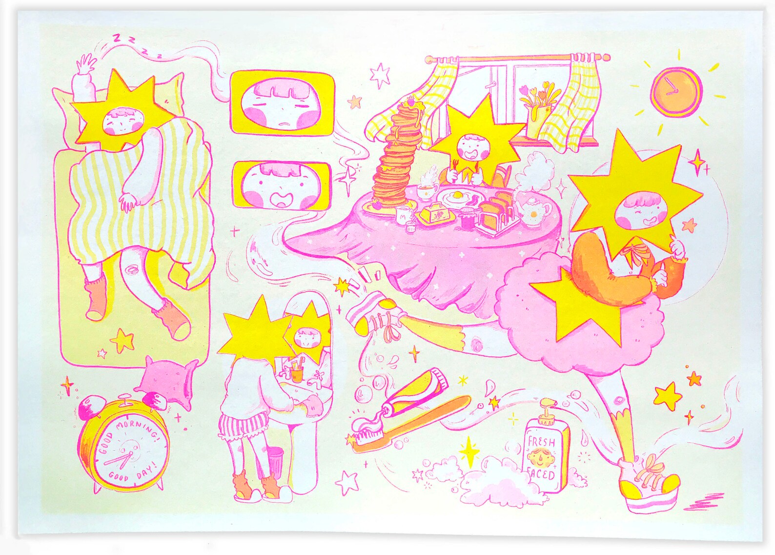Rise & Shine - A3 Riso Print - Etsy