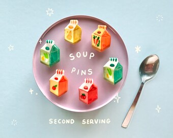 Handmade Soup Clay Pins | Etsy