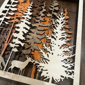 Layered Forest Design for Laser Cutting. 4 Layers, Two Separate Designs ...
