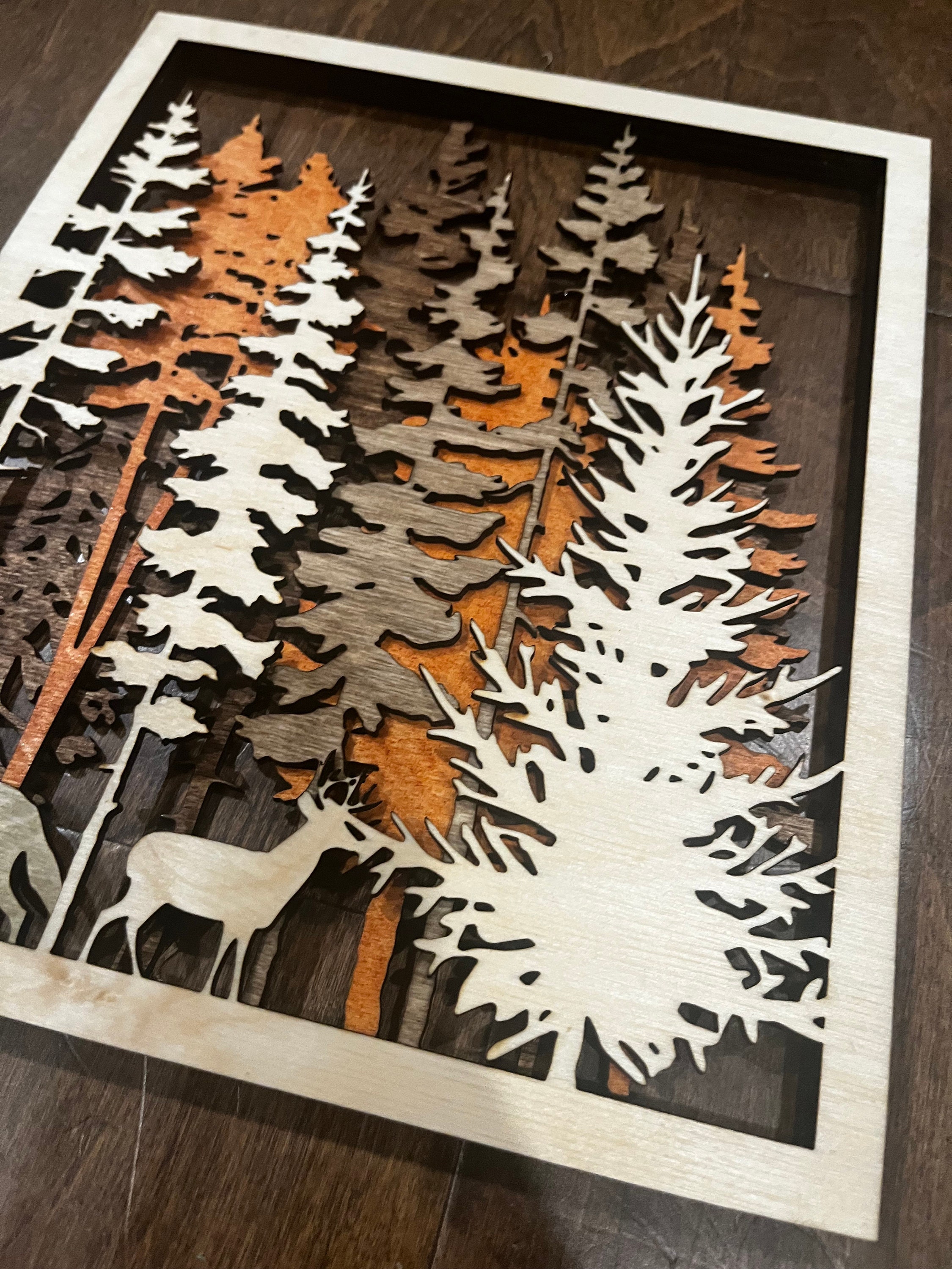 Layered Forest Design for Laser Cutting. 4 Layers, Two Separate Designs ...