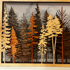 Layered Forest Design for Laser Cutting - 2 Separate Designs 4 Panels ...