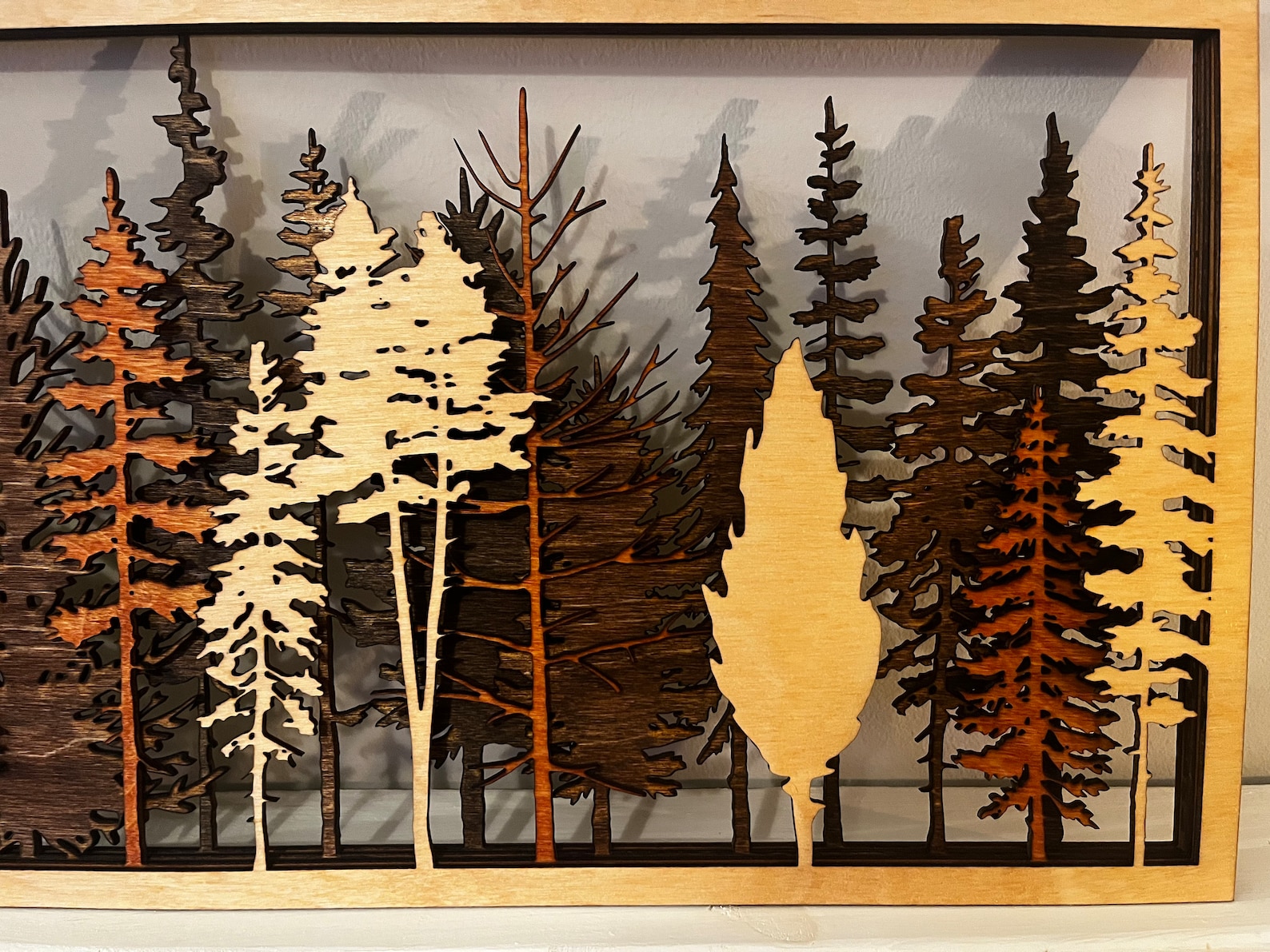 Layered Forest Design for Laser Cutting 2 Separate Designs 4 Panels ...