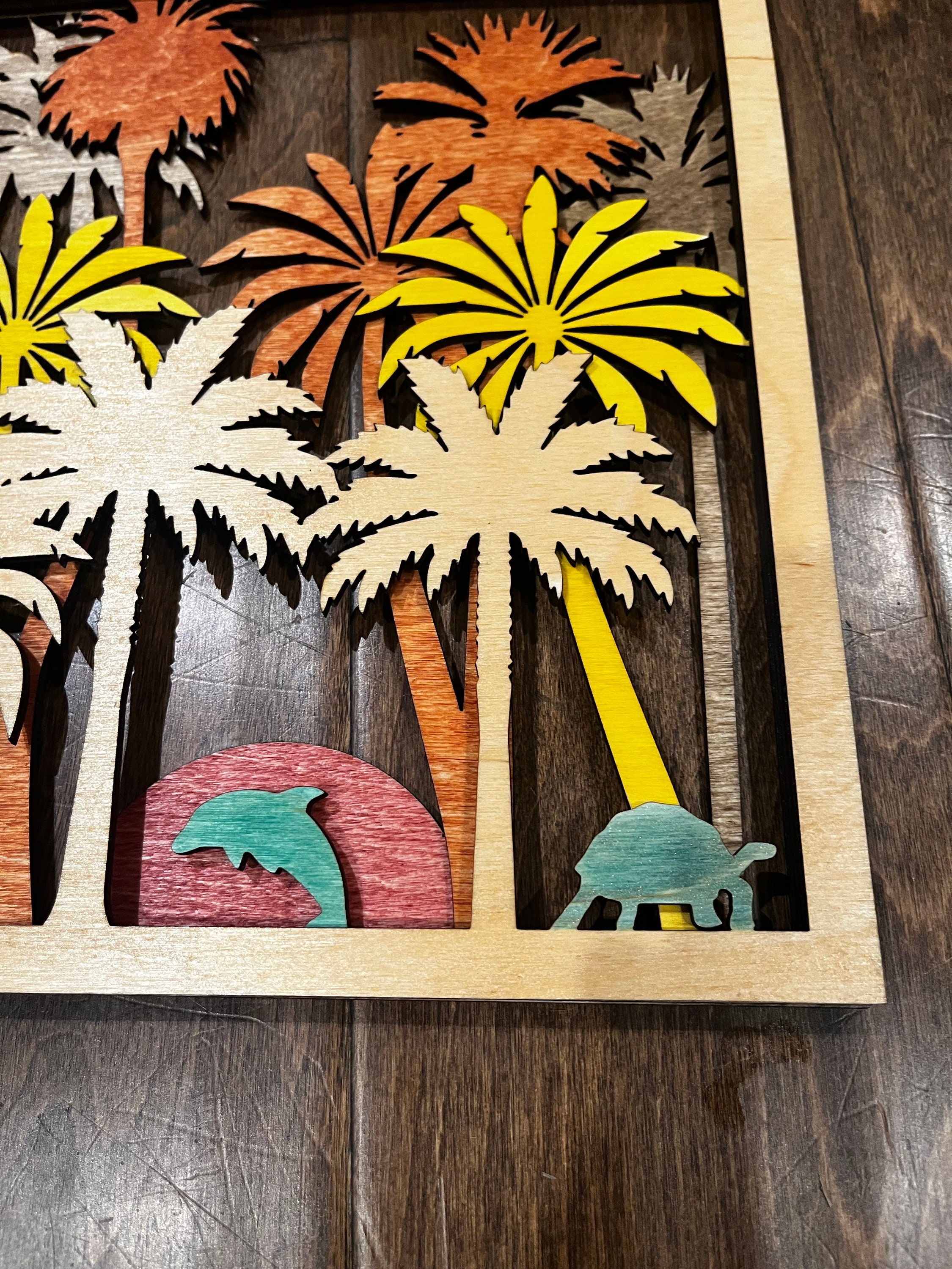 Layered Beach/tropical Forest for Laser Cutting. Digital File (SVG ...