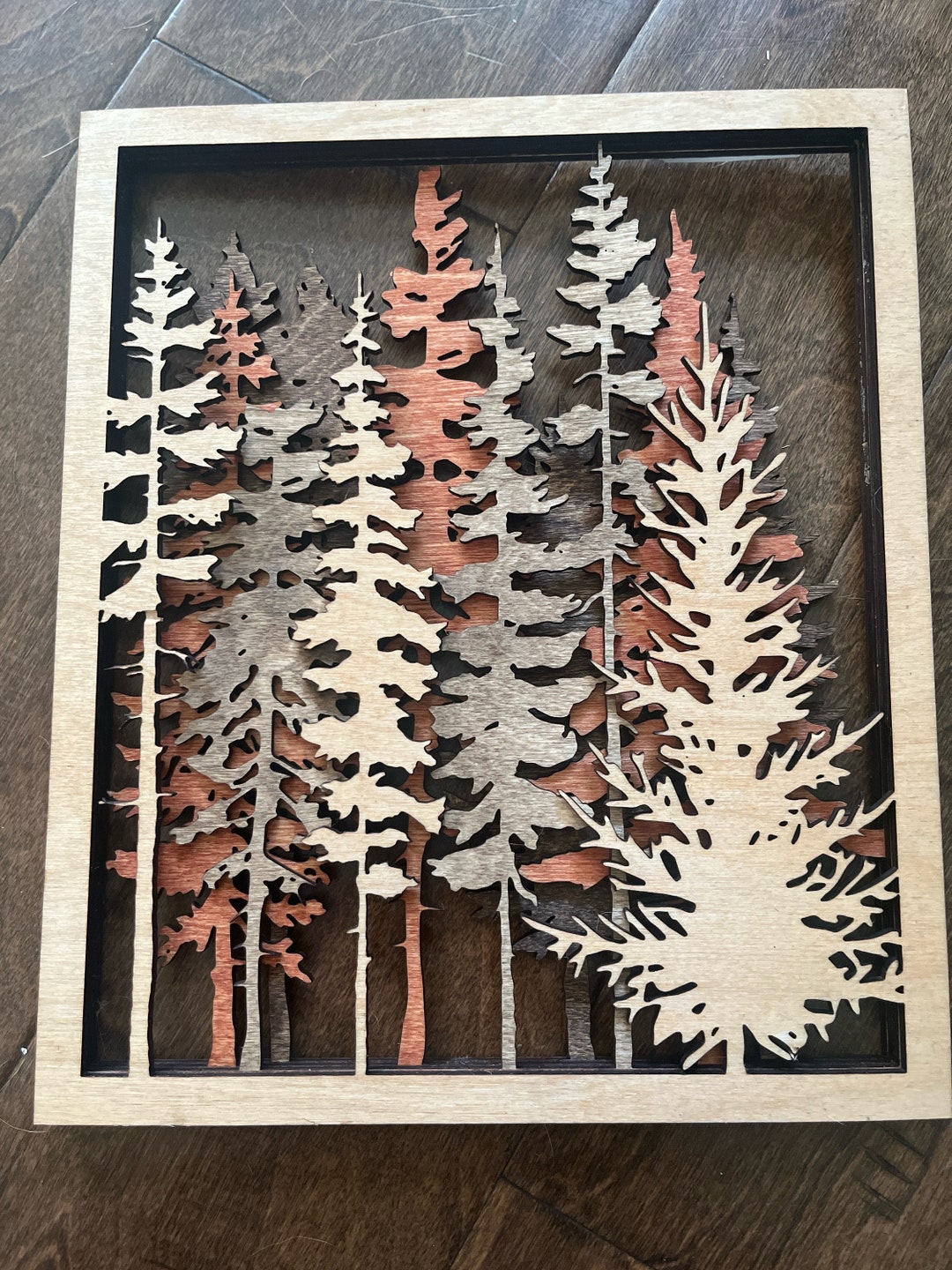 Layered Forest Design for Laser Cutting. 4 Layers, Two Separate Designs ...