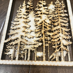 Layered Forest Design for Laser Cutting. 4 Layers, Two Separate Designs ...