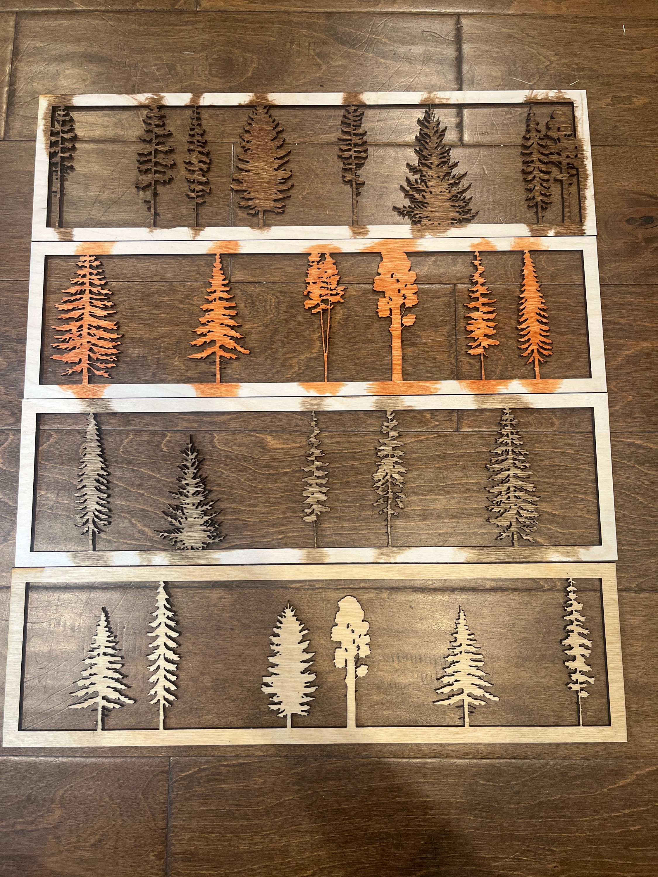 Layered Forest Wall Hanging Laser Cutting File. 2 Designs (deer & Trees ...