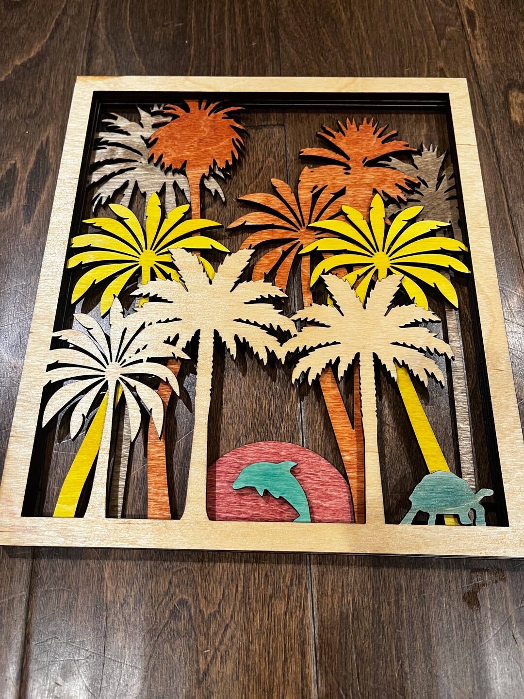Layered Beach/tropical Forest for Laser Cutting. Digital File (SVG ...