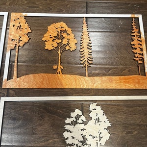Layered Forest Design for Laser Cutting, SVG Digital File Only. Wall ...
