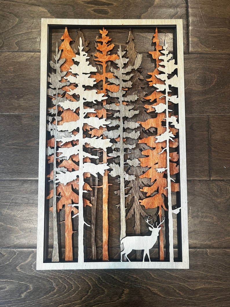 Layered Forest Wall Hanging Designed for Laser Cutting. Extra Large ...