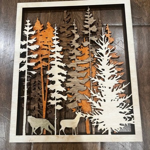Layered Forest Design for Laser Cutting. 4 Layers, Two Separate Designs ...