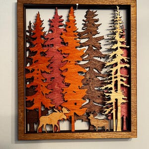 Layered Forest Design Laser Cut File. 4 to 6 Layers, Two Designs (elk ...