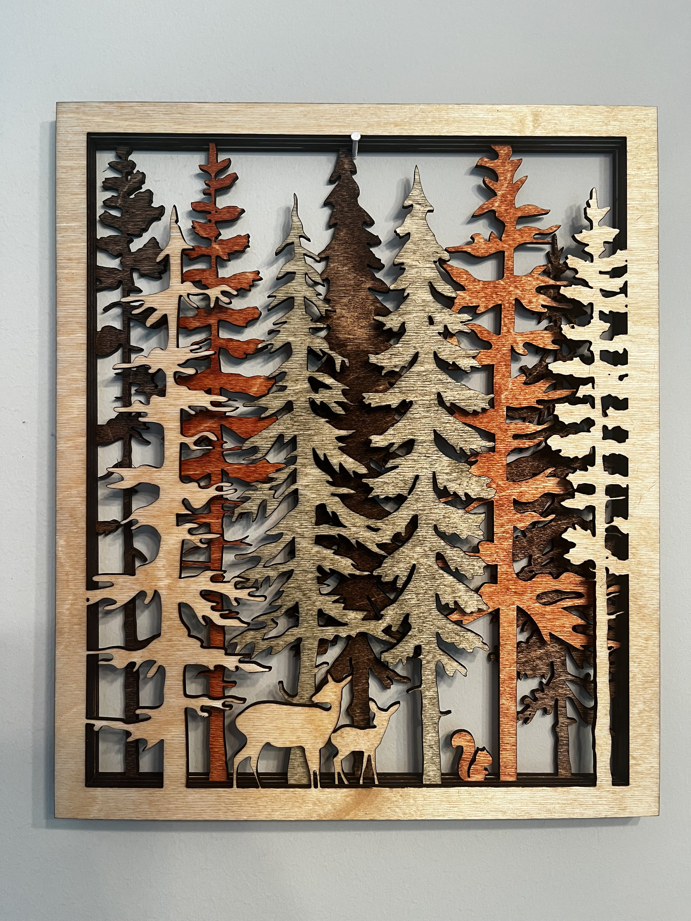 Layered Forest Design Laser Cut File. 4 Layers, Two Designs (deer ...