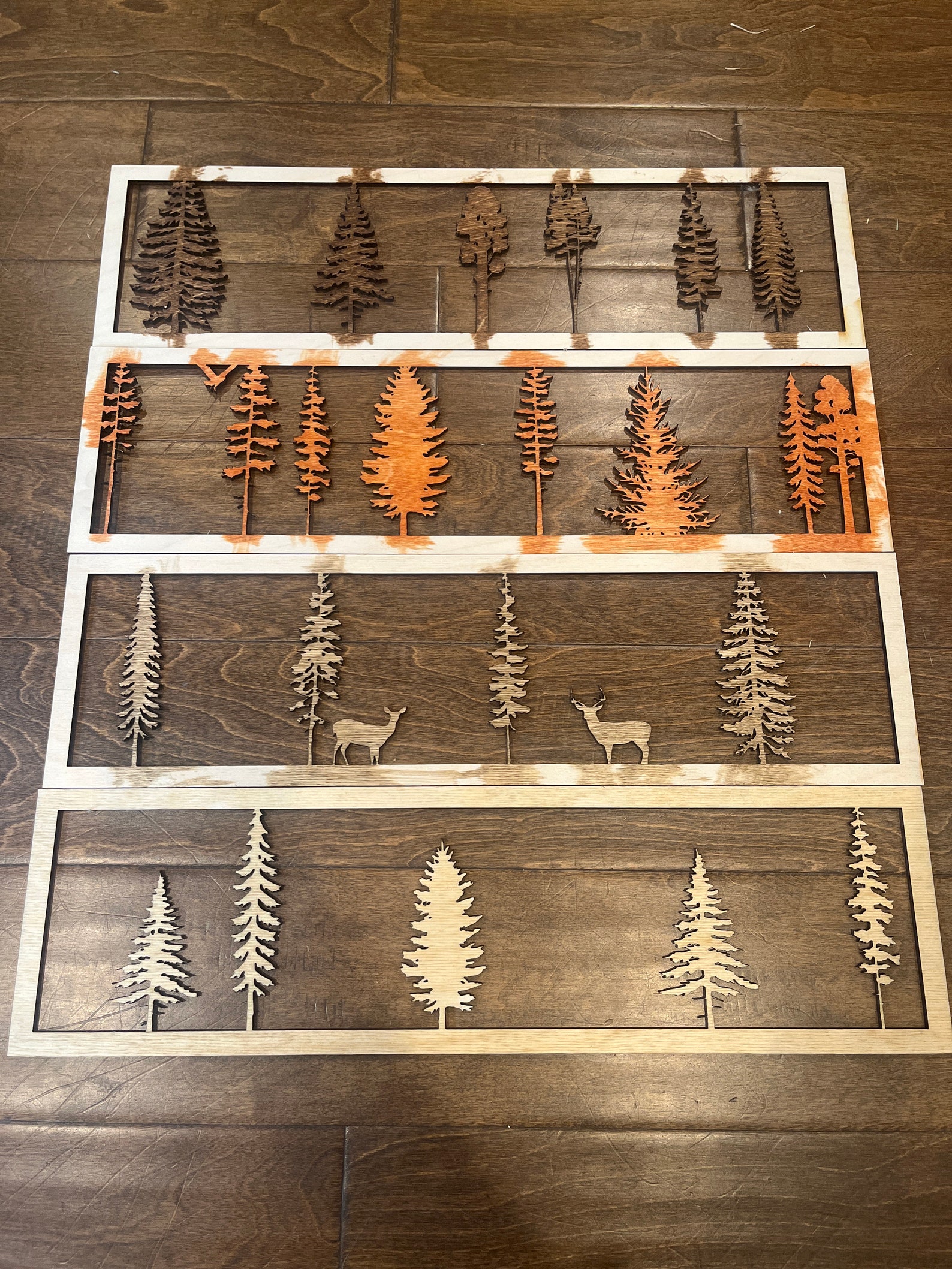 Layered Forest Wall Hanging Laser Cutting File. 2 Designs (deer & Trees ...
