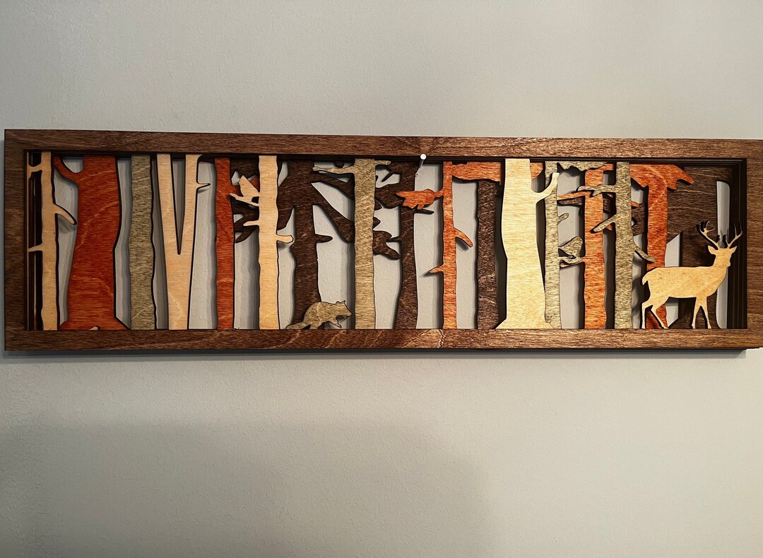 Layered Forest Floor/trunks Wall Hanging Cut File. 2 Designs (deer ...
