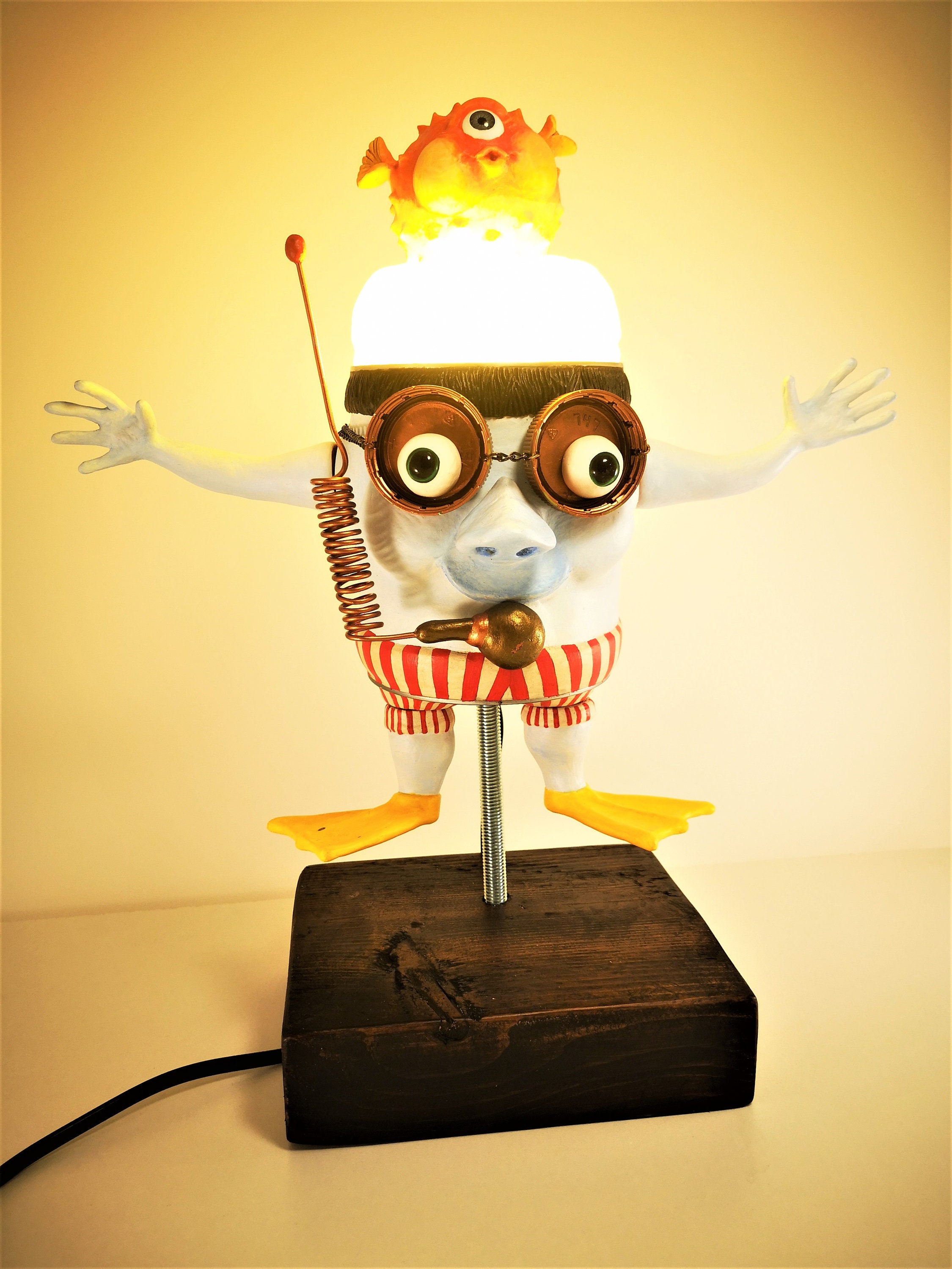 Clay Monsters One of a Kind Weird Lamp, Made With Recycled Materials ...