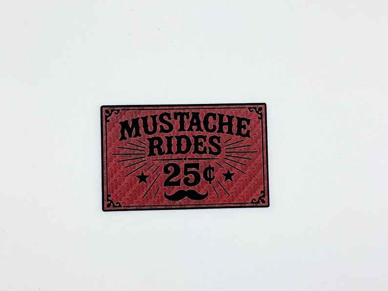 Mustache Rides Leatherette Patch – Funny Vintage Style Mustache Patch ...