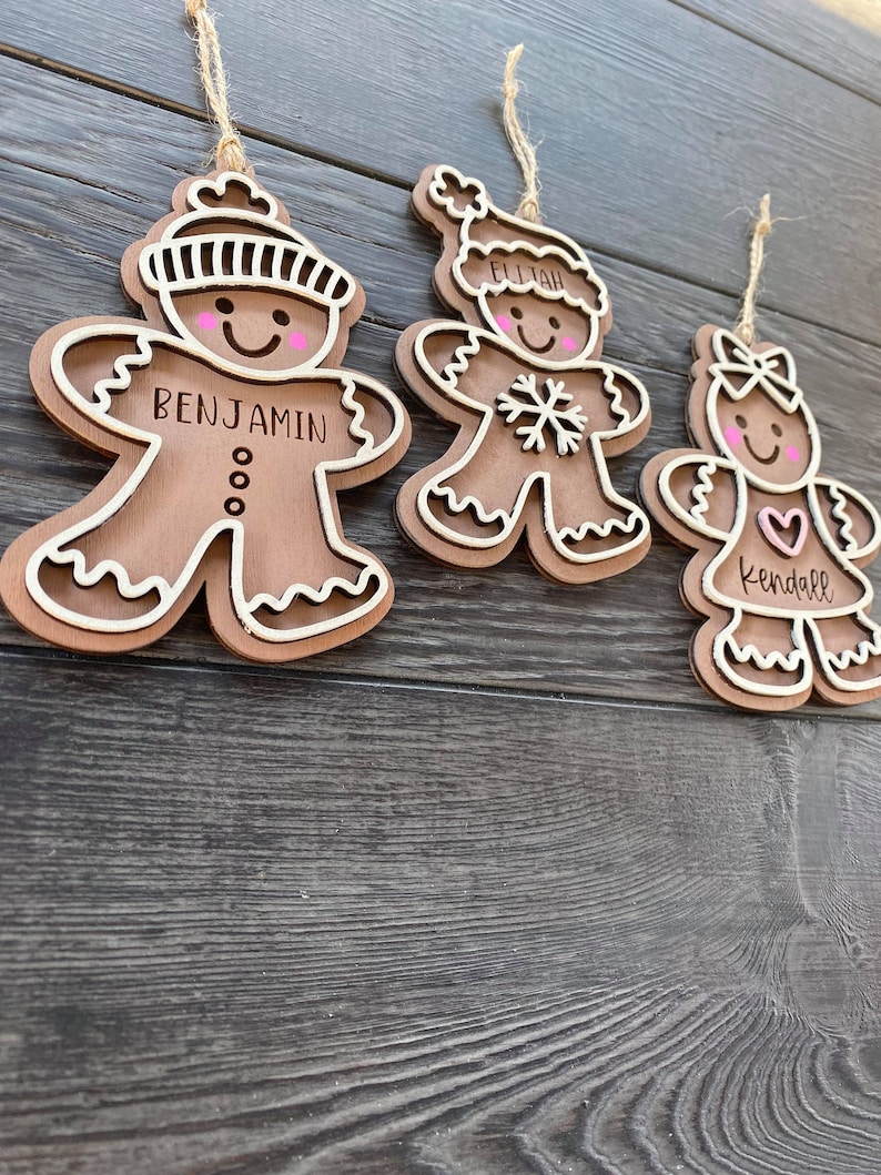 Christmas Ornament SVG Glowforge File Gingerbread Ornament - Etsy