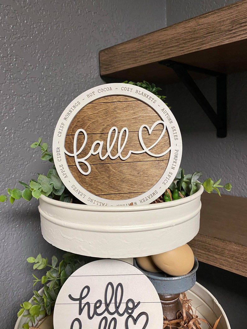 Fall Words SVG, Glowforge File, Laser Ready File, Fall Tiered Tray SVG ...