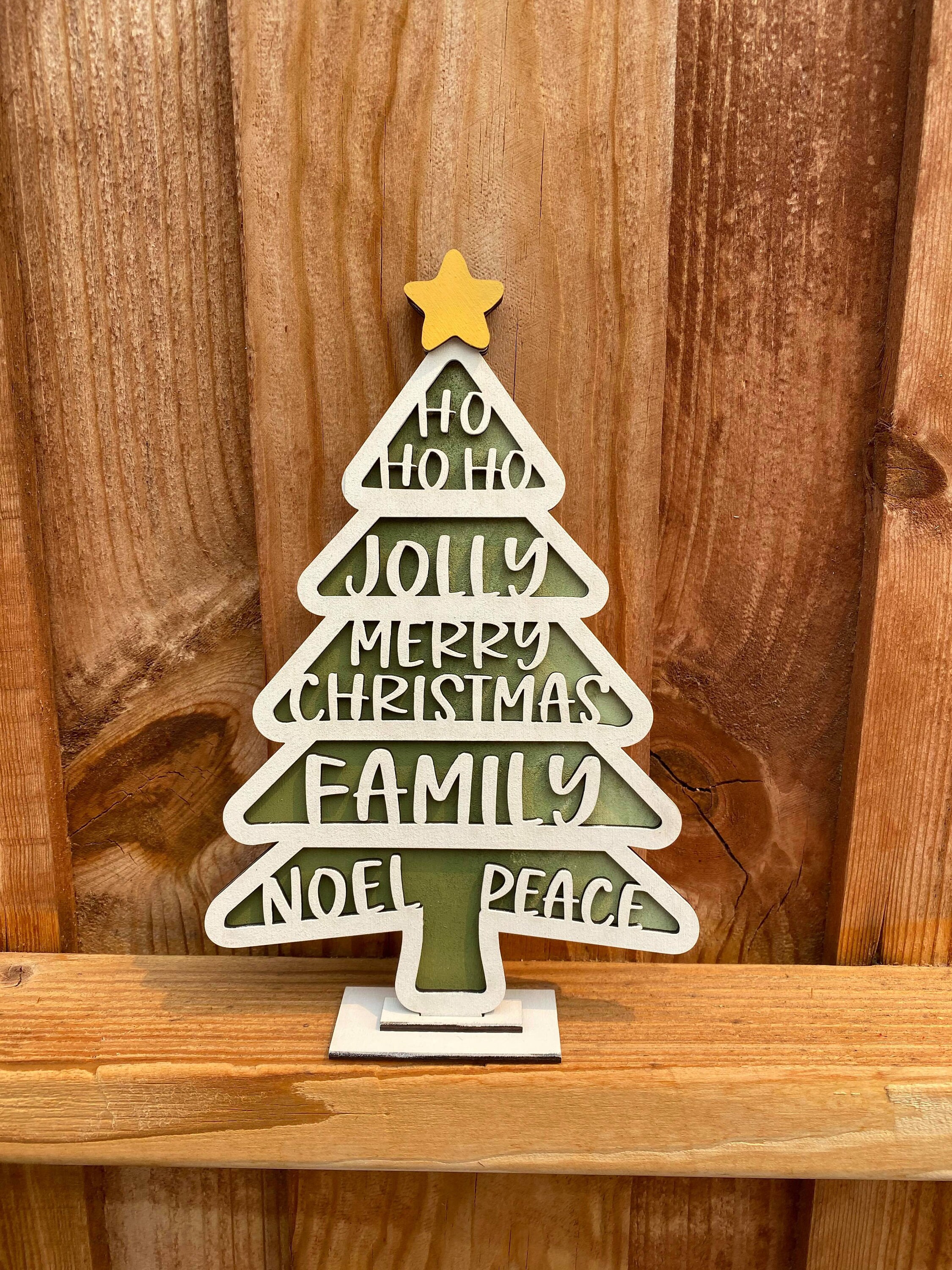 Christmas Tree Sign SVG Glowforge SVG Laser Ready Sign File | Etsy