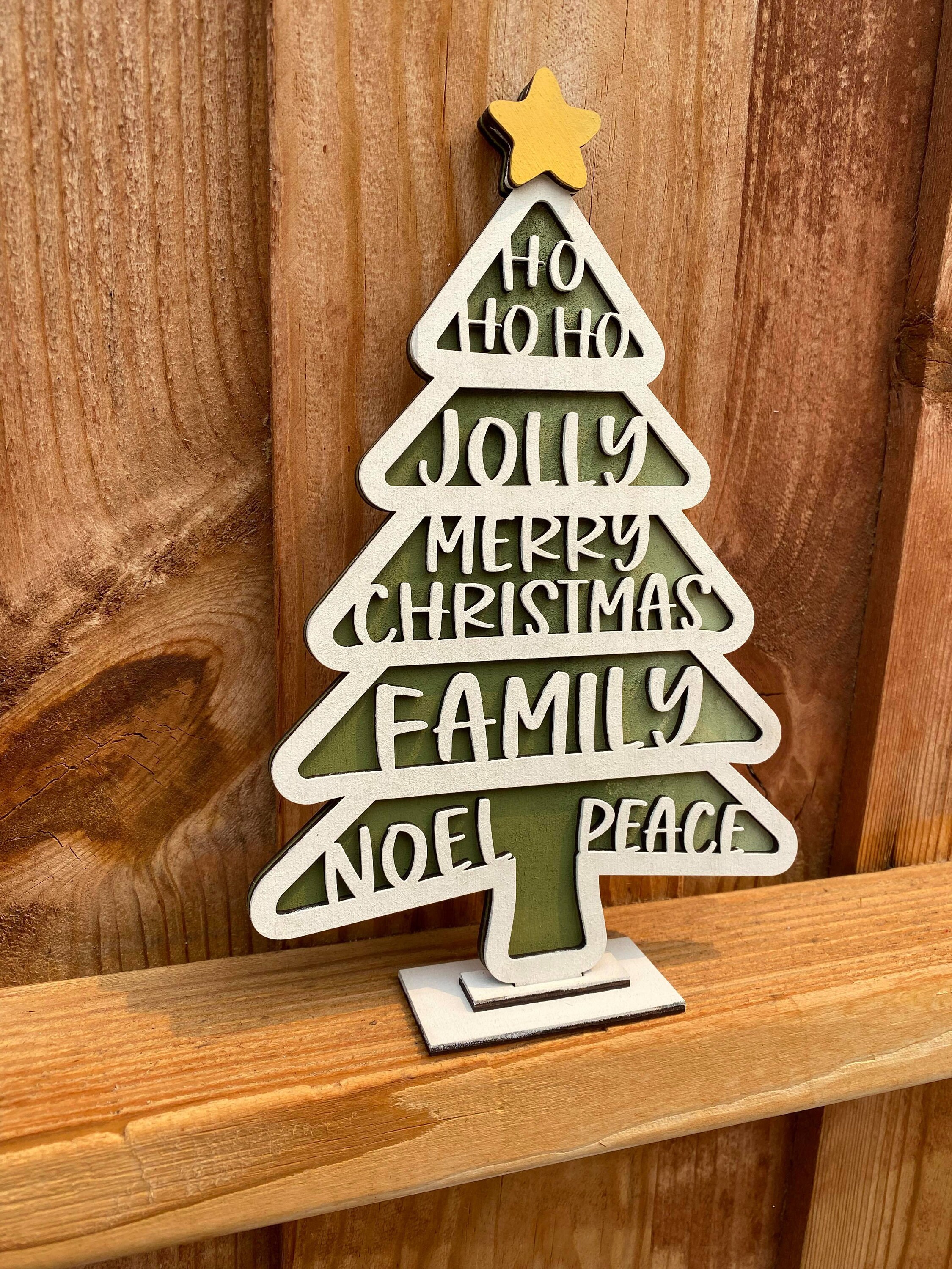 Christmas Tree Sign SVG Glowforge SVG Laser Ready Sign File | Etsy