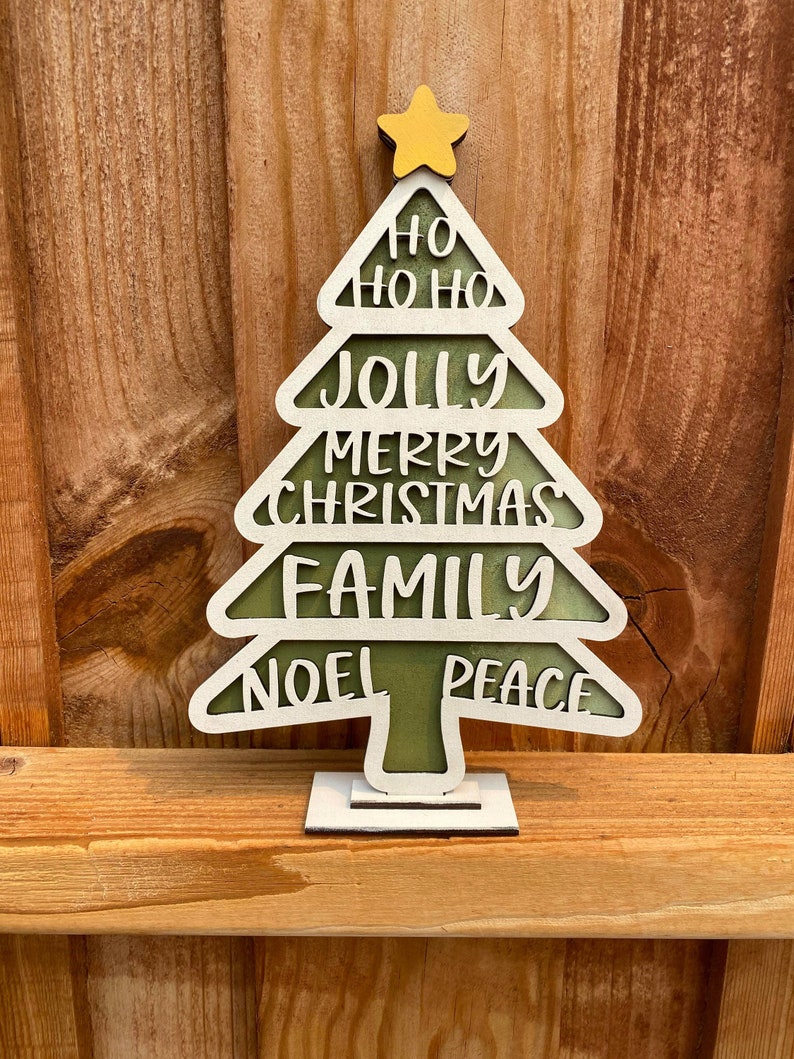 Christmas Tree Sign SVG Glowforge SVG Laser Ready Sign File | Etsy
