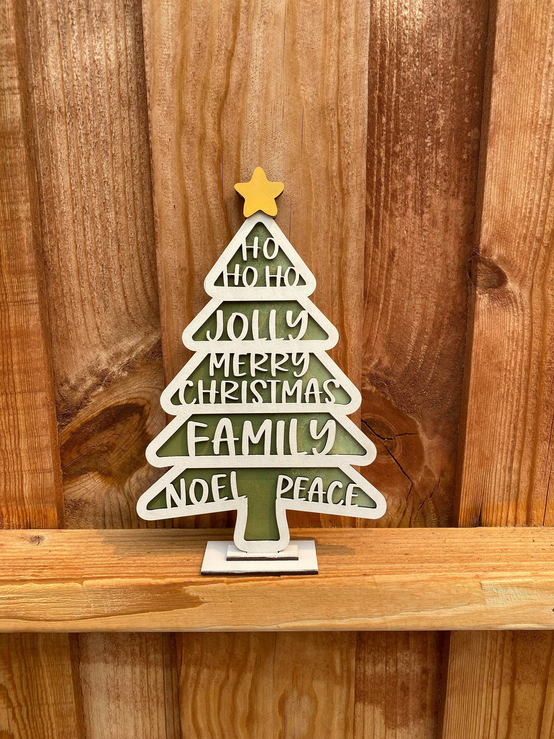 Christmas Tree Sign SVG Glowforge SVG Laser Ready Sign File | Etsy